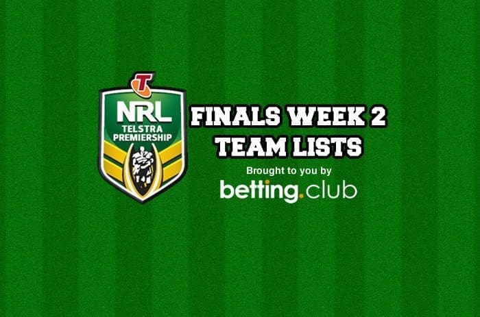 NRL Finals Week 2 Team Lists 2016 - NRL News - Zero Tackle