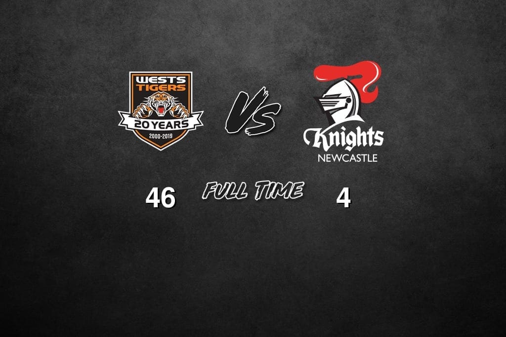 FULL TIME: Wests Tigers vs Knights - Round 23, 2019 - Zero Tackle